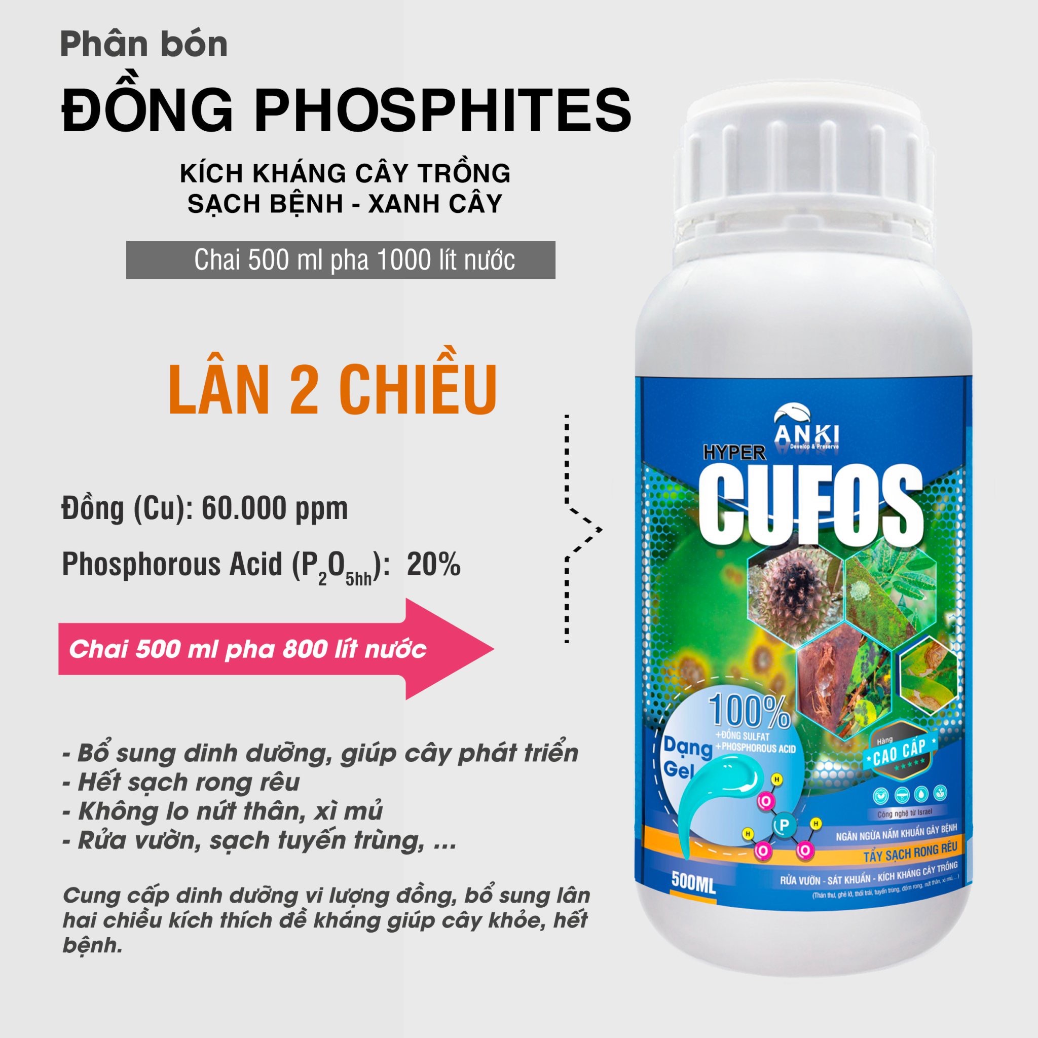 Hyper cufos - Đặc trị nấm khuẩn và kích kháng cây trồng
